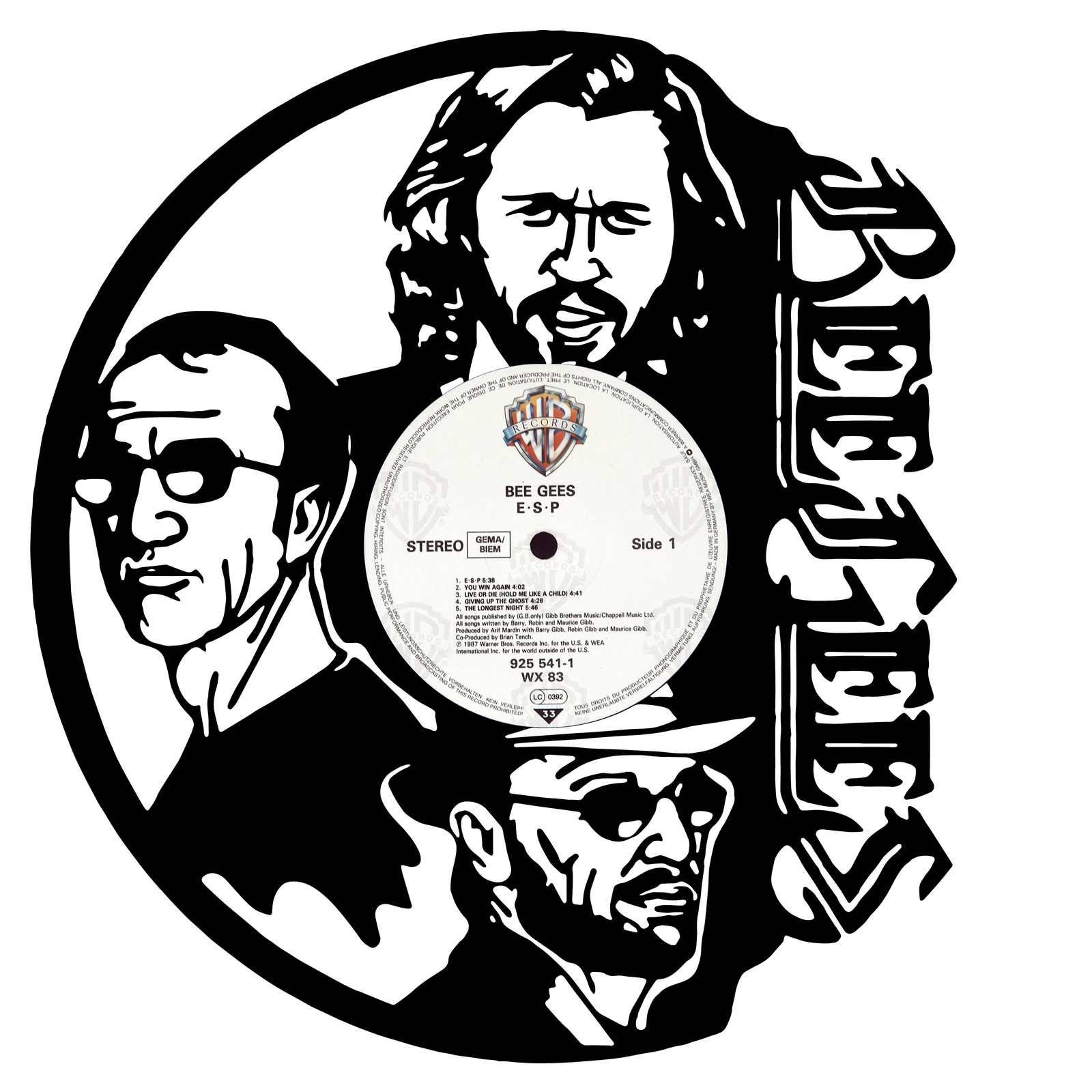 The Bee Gees Logo BEE GEES Gold Arcada Theatre